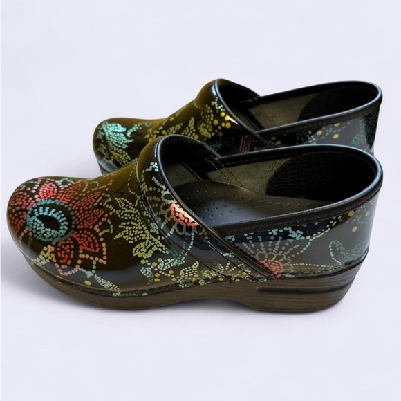 Dansko | Shoes | Dansko Professional Dotted Floral Patent Eu 39 | Poshmark